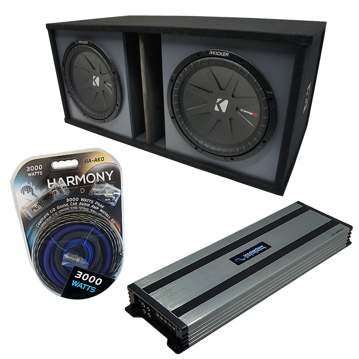 Car Stereo Paintable Ported Dual 15" Kicker CompR CWR15 Sub Box HA ...