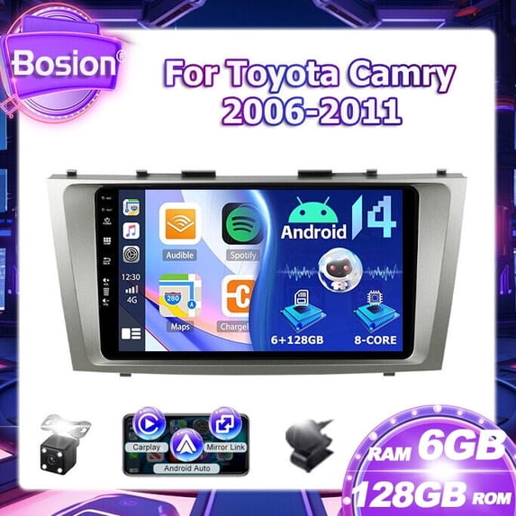 Car Stereo Radio For Toyota Camry 2007-2011 Android 14 6G RAM+128GROM ...
