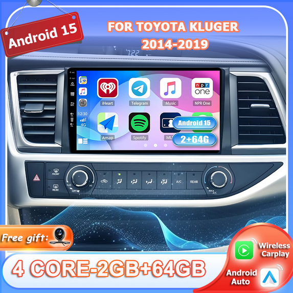 Car Stereo Radio For Toyota Highlander 2014-2019 Android 14 6G RAM+ ...