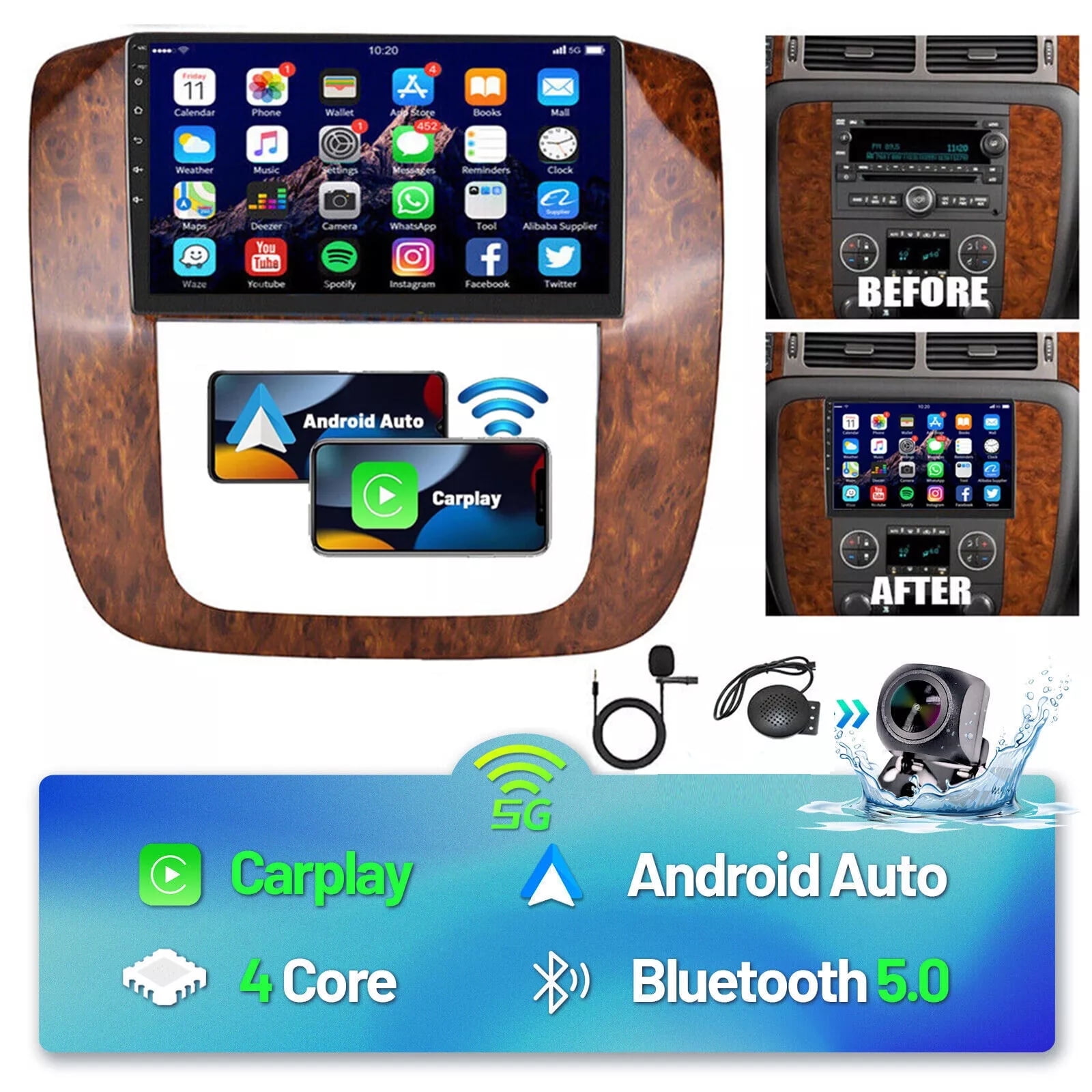 Car Stereo Radio for GMC Yukon Chevrolet Chevy Silverado Tahoe Suburban ...