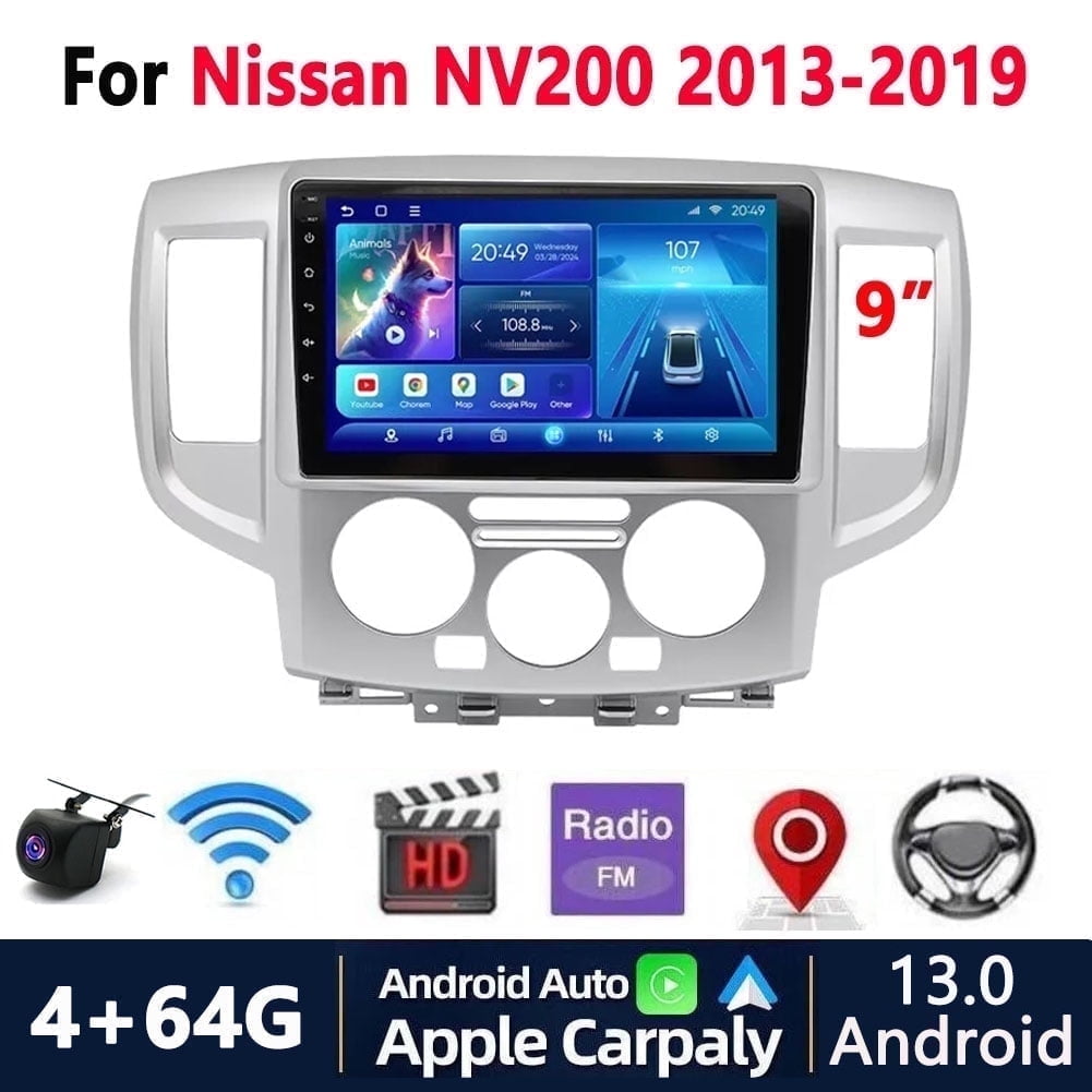 Guwzn Car Stereo Radio for Nissan NV200 2013-2019 9 Inch Android 13 Touchscreen, Car Radio 4+64G ...