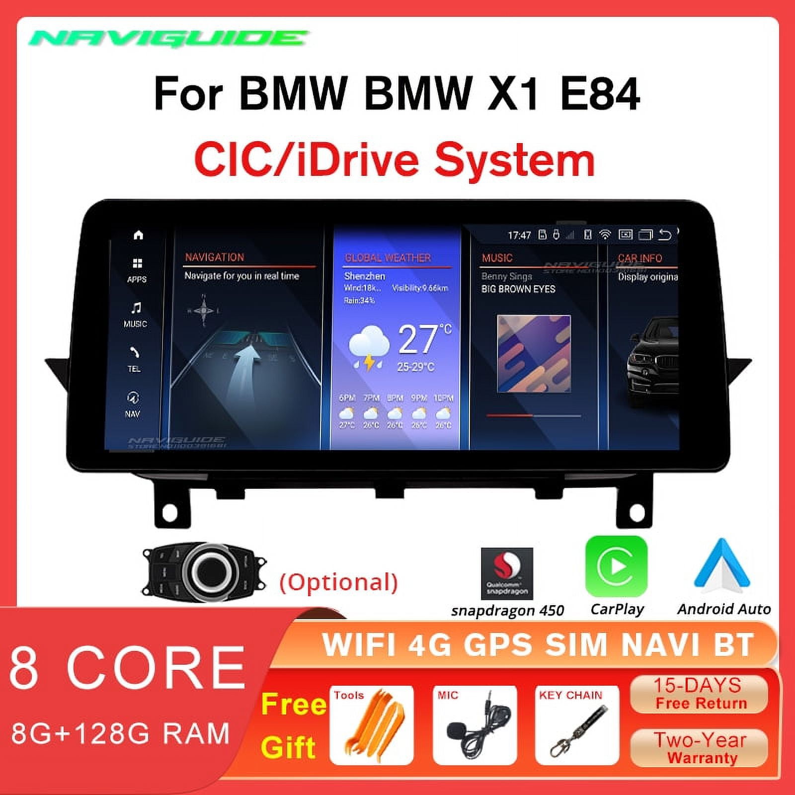 Car Stereo Screen 10.25 inch Touch Screen Car Stereo for BMW X1 E84 CIC ...