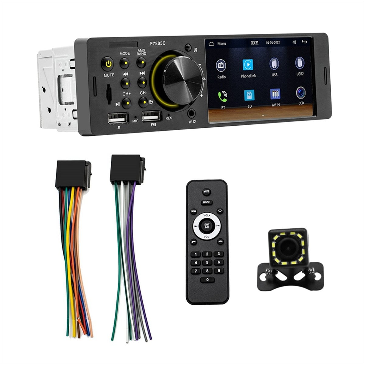 Car Stereo Single Din with CarPlay Android Auto, 4 Inch Touch Screen ...
