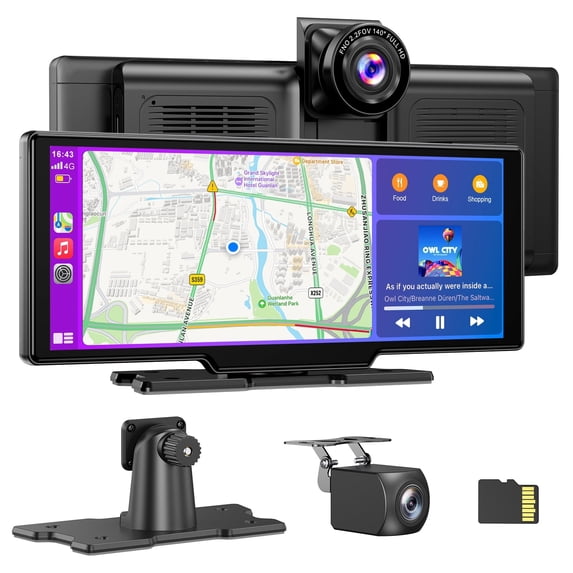 ESSGOO 10.26" Wireless CarPlay & Android Auto Car Stereo - 2K Dash Cam ...