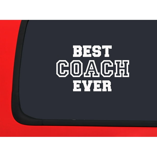 Car Sticker Best Coach Ever Sports Amazing Varsity Car Window Decal ...