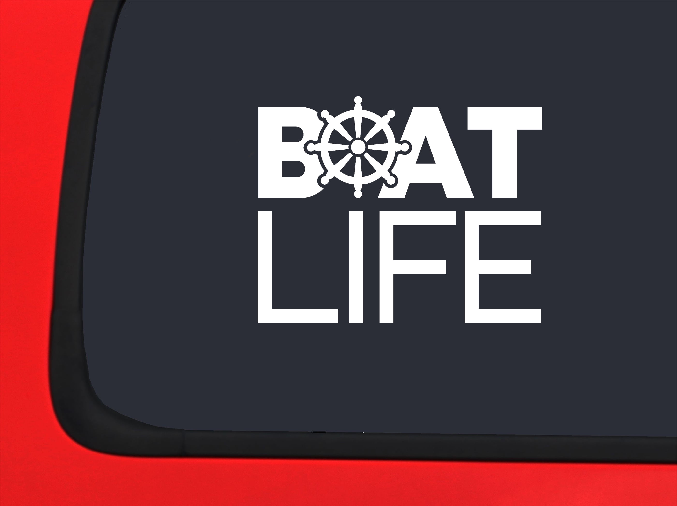 Car Sticker Boat Life Helm Steer Control Ocean Water Boating Fun Car ...