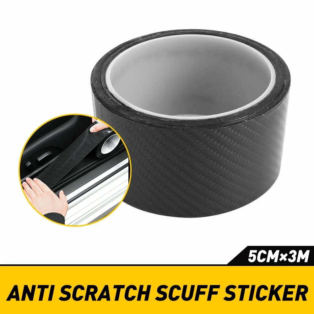 Car Sticker Carbon Fiber Door Sill Protector Scuff Plate Trim ...