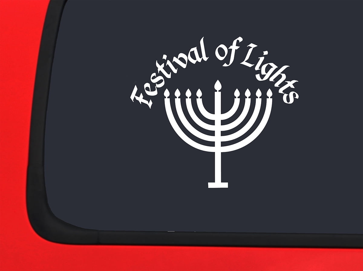 Car Sticker Festival Of Lights Hanukkah Faith Candles Menorah Jewish ...