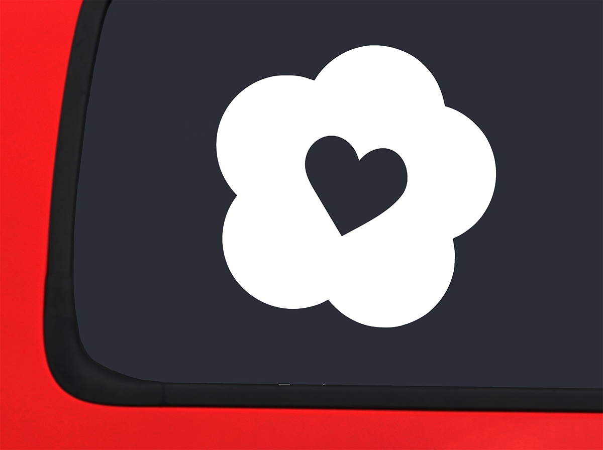 Car Sticker Flower Heart Girly Cute Simple Car Window Decal Sticker ...