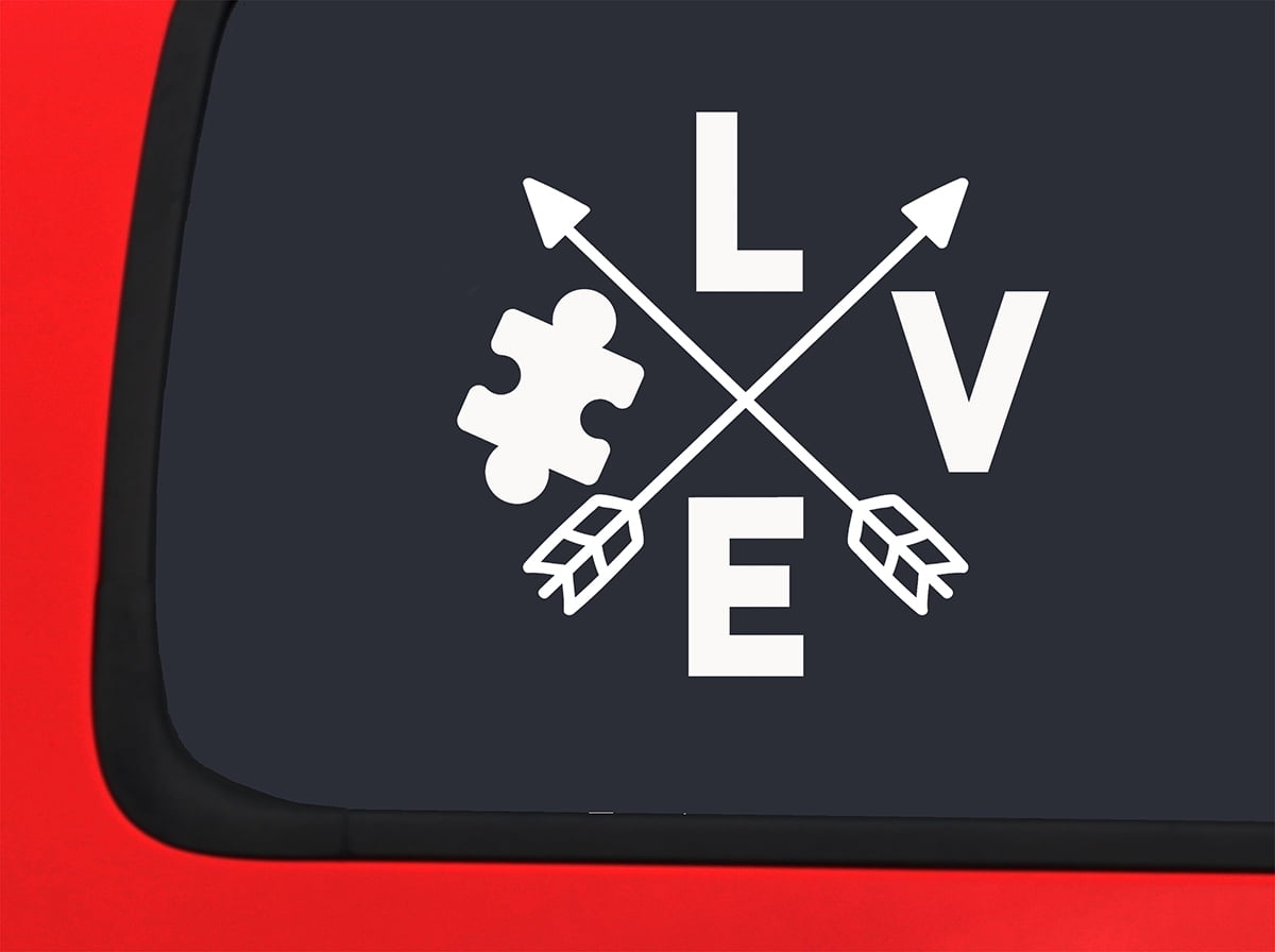 Car Sticker Love Puzzle Piece Arrows Autism Awareness Support Car ...