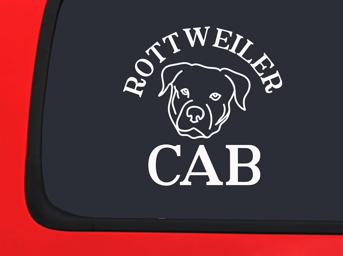 Car Sticker Rottweiler Cab Funny Dog Driving Car Love Car Window Decal ...