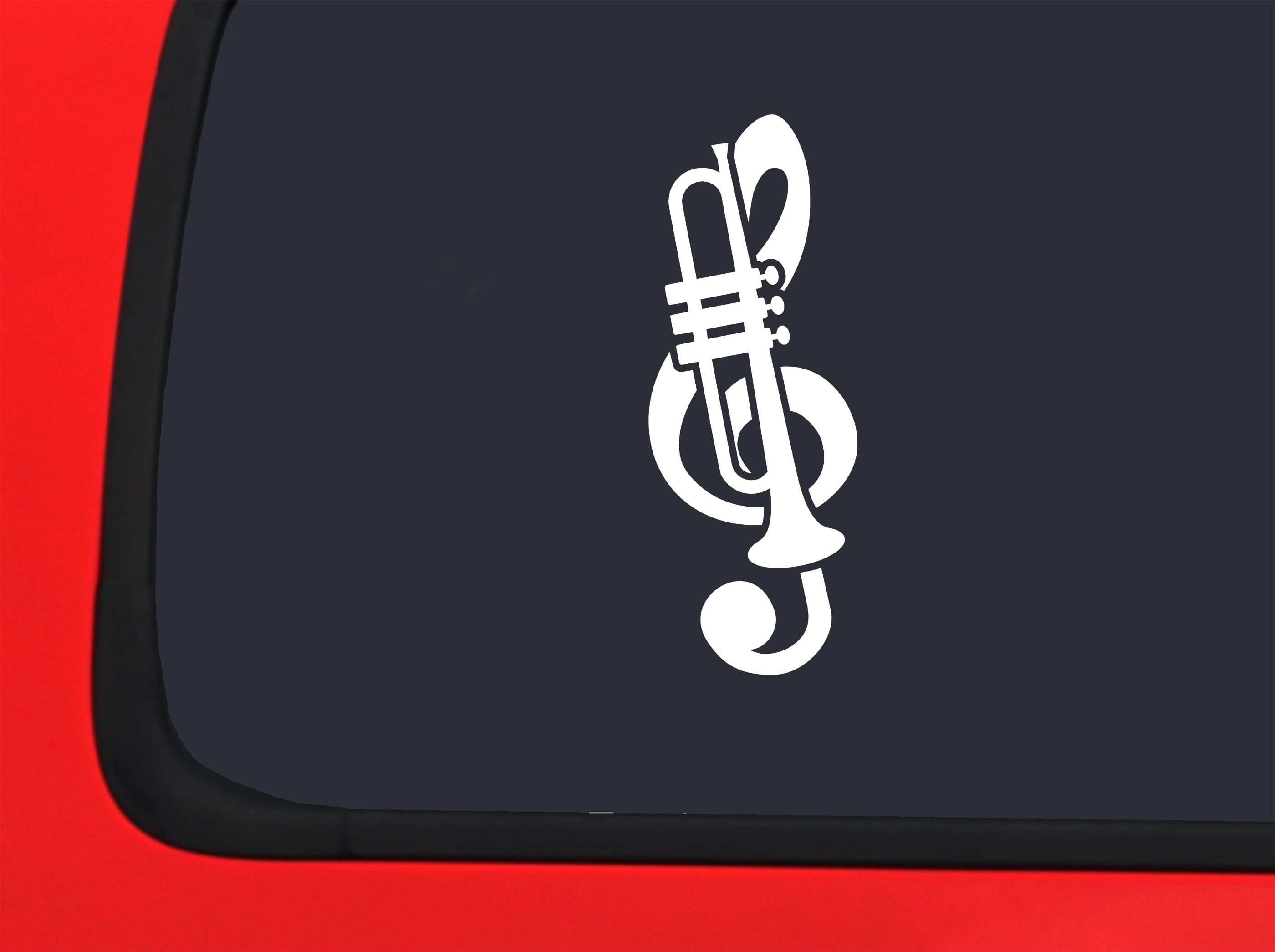 Car Sticker Treble Clef Trumpet Music Instrument Band Practice Play Car ...