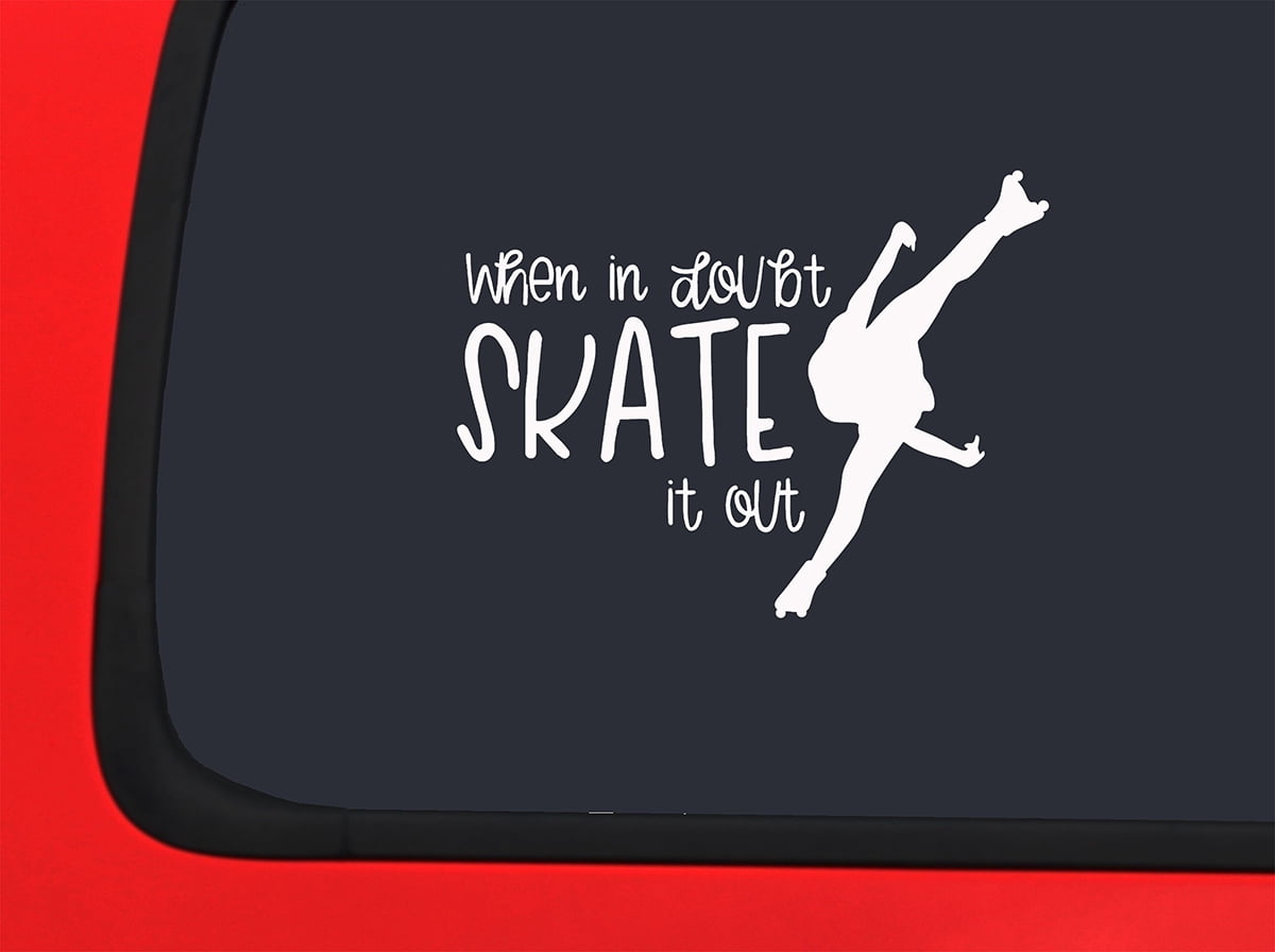 Car Sticker When In Doubt Skate It Out Skating Figure Roller Skater ...