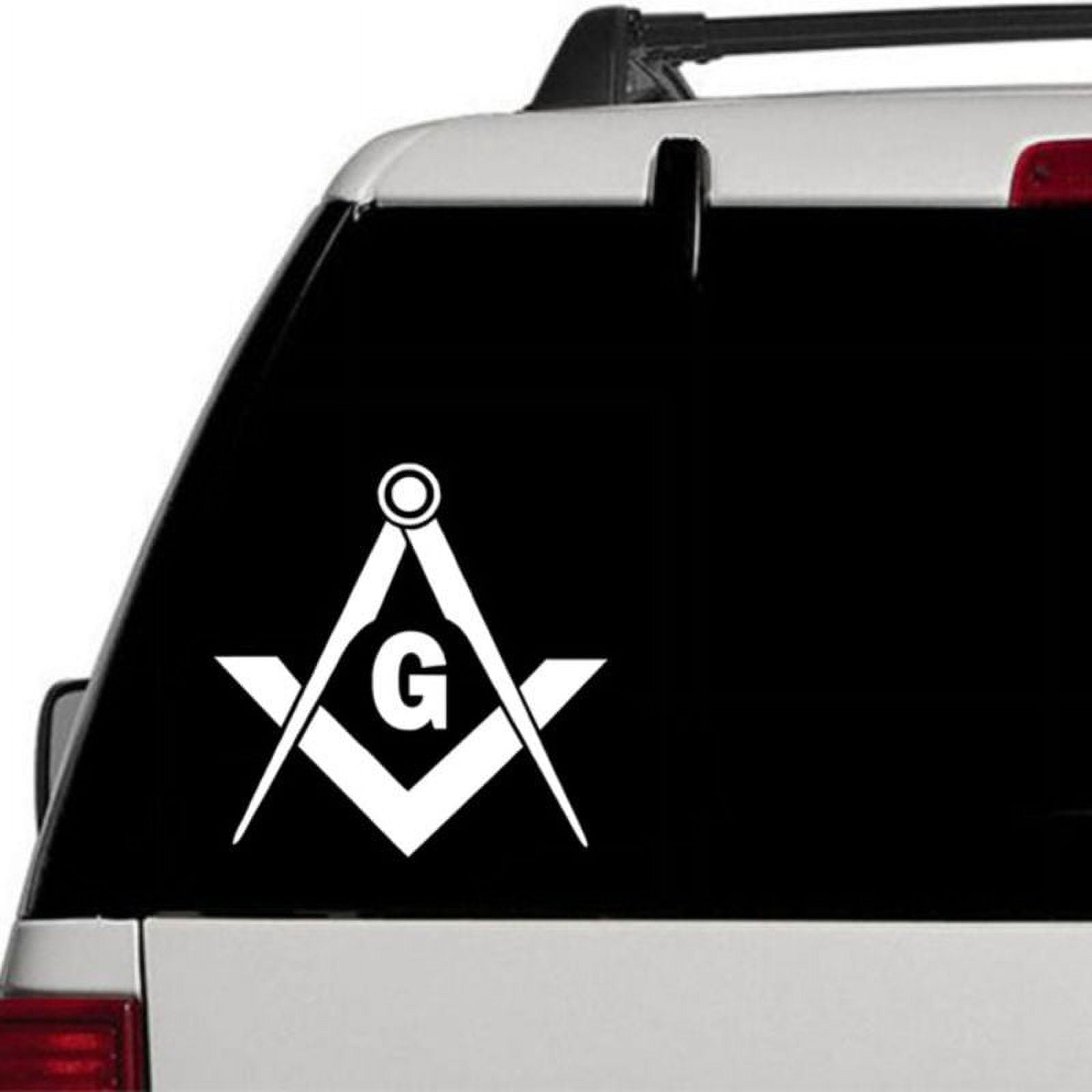 Car Sticker White Black Emblem Freemason Laptop Masonic PET Square ...