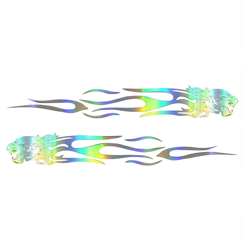 Car Stickers Creative Flame Element Totem Stickers Waterproof Car Laser ...