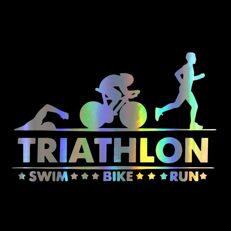 Car Stickers Triathlon Swim Bike Run Athlete Sport 3D Carbon Fiber ...