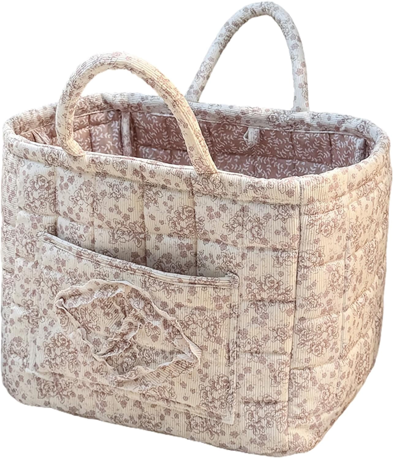 Car Storage Basket, Floral Fabric Storage Basket Car Interior Storage ...