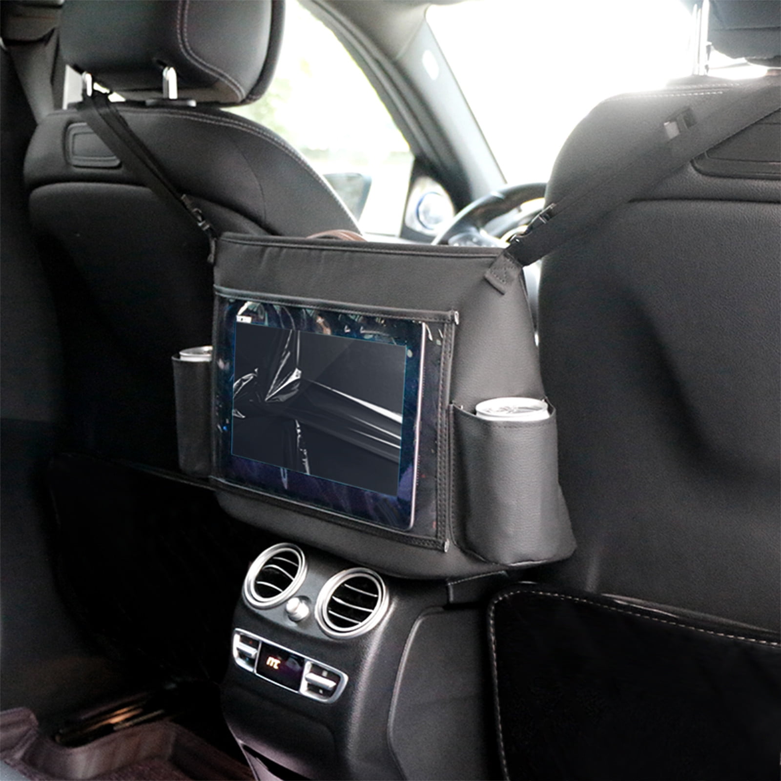 Car Storage Organizer With Touchable Tablet For Snacks Drinks Toys ...