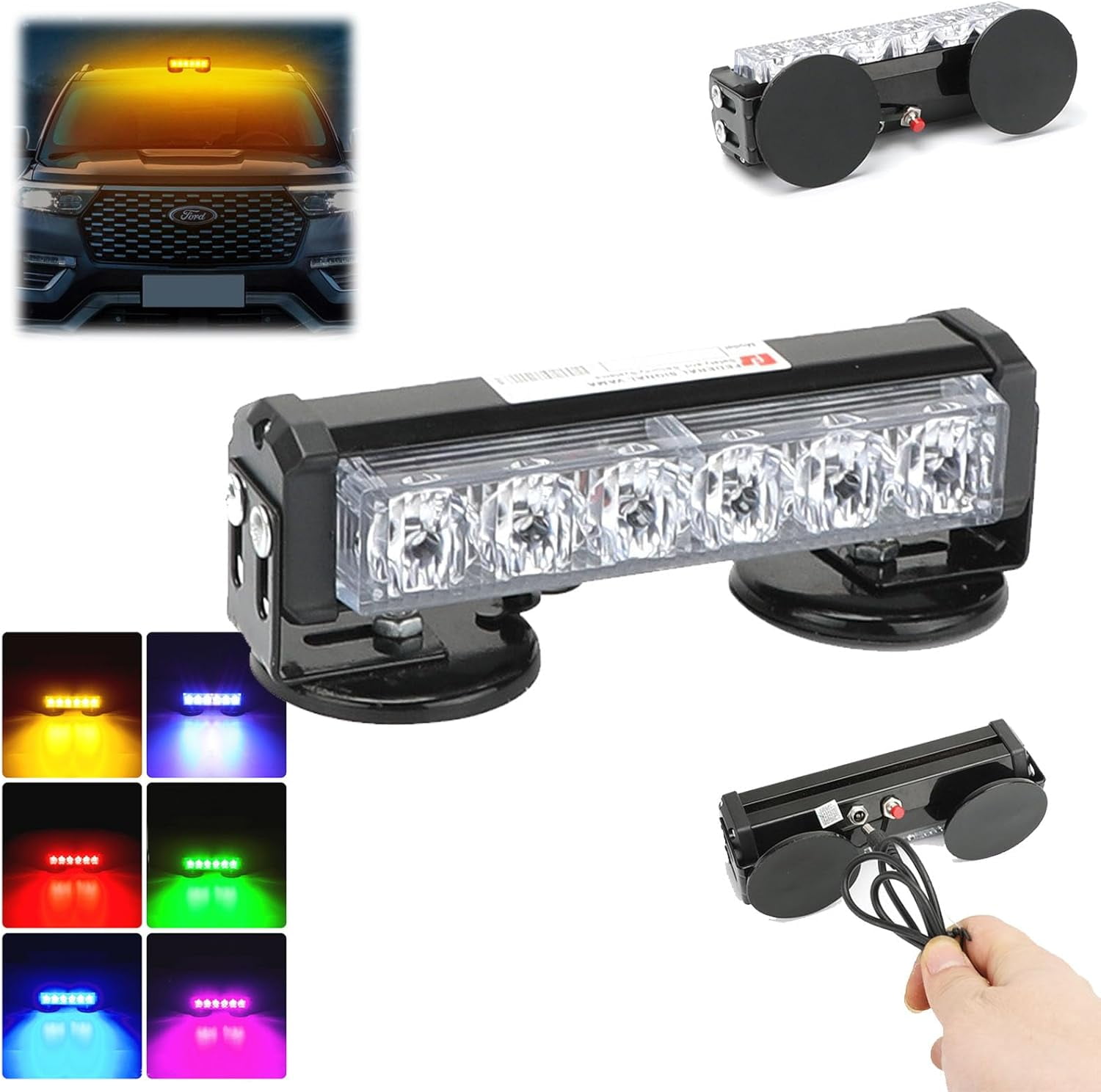 Car Strong Magnetic Flash Light, Ip66 Waterproof Wireless Remote Car Strobe Light, Emergency ...