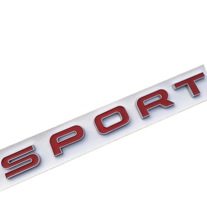 Car Styling ABS Red Silver SPORT Letters Emblem Car Rear Trunk Badge ...