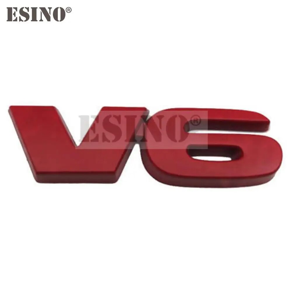 Car Styling V6 Engine Logo 3D Metal Alloy Adhesive Emblem Rear Trunk ...