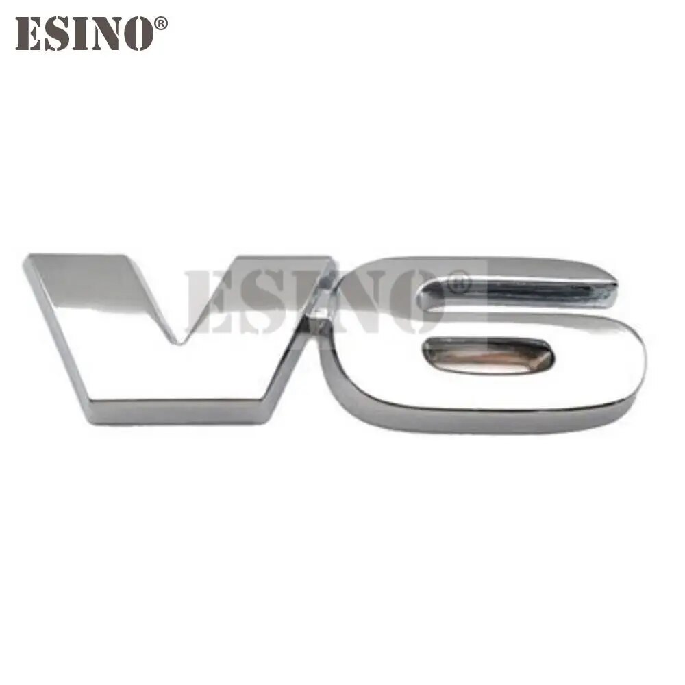 Car Styling V6 Engine Logo 3D Metal Alloy Adhesive Emblem Rear Trunk ...