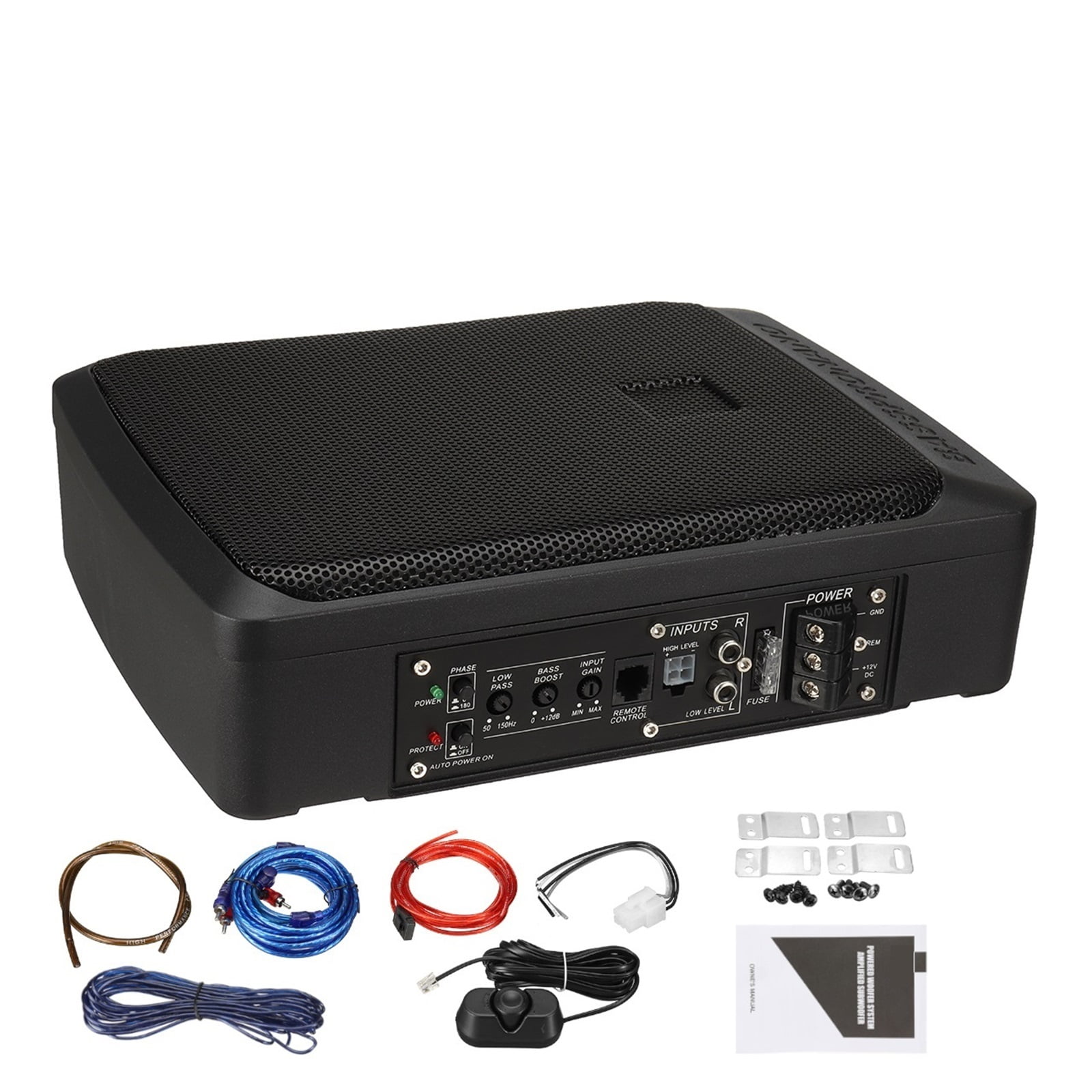 Car Subwoofer Amplifiers Class D HIFI Slim Under-Seat Bass Powered Car ...