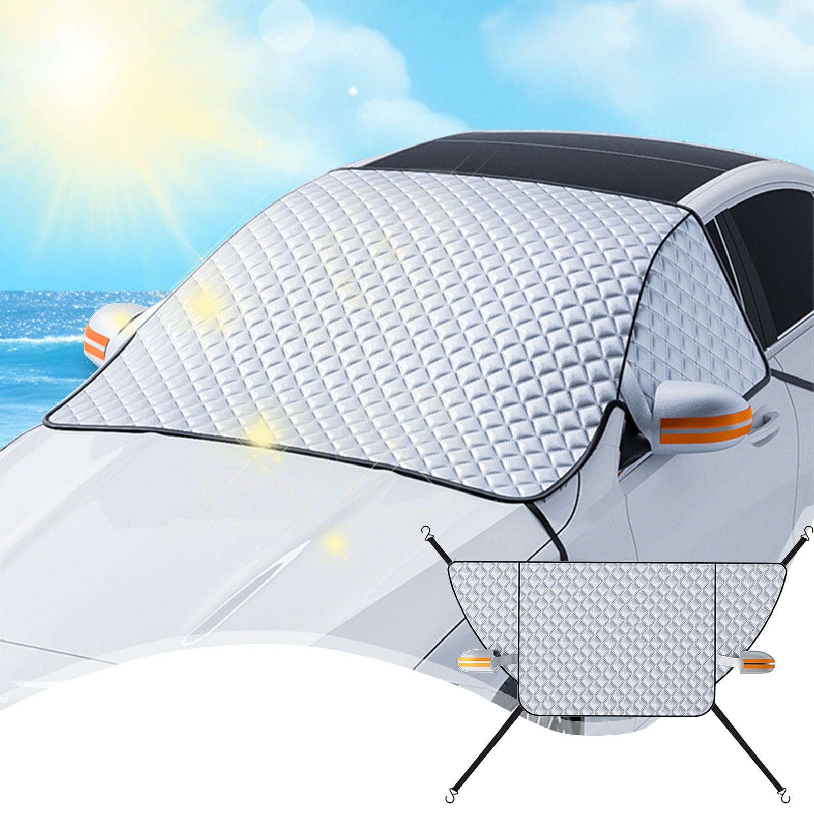 Car Sun Shade 230x120cm | Front Windshield Sunshield with Aluminum Foil ...