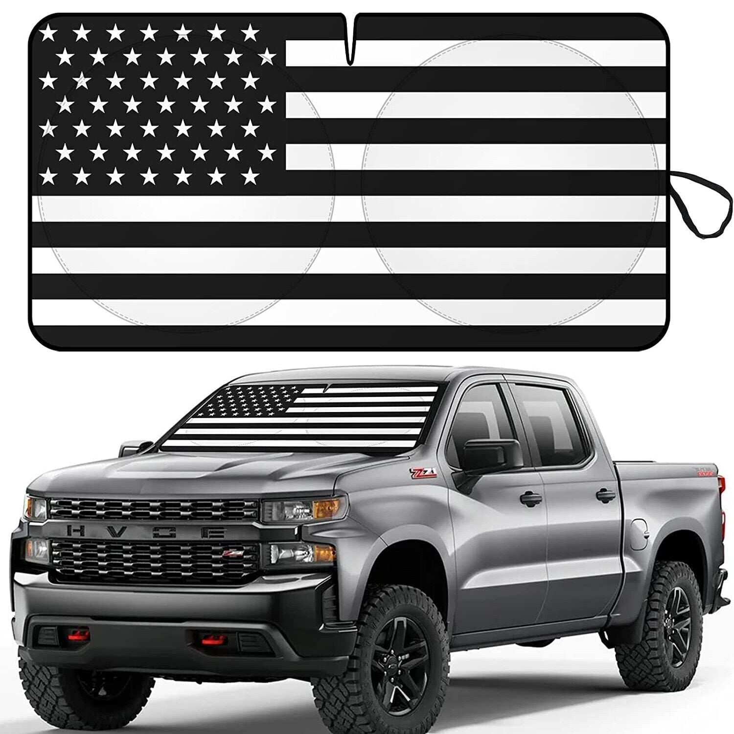 Car Sun Shade Black US Flag Front Window Windshield Cover Visor Sun ...
