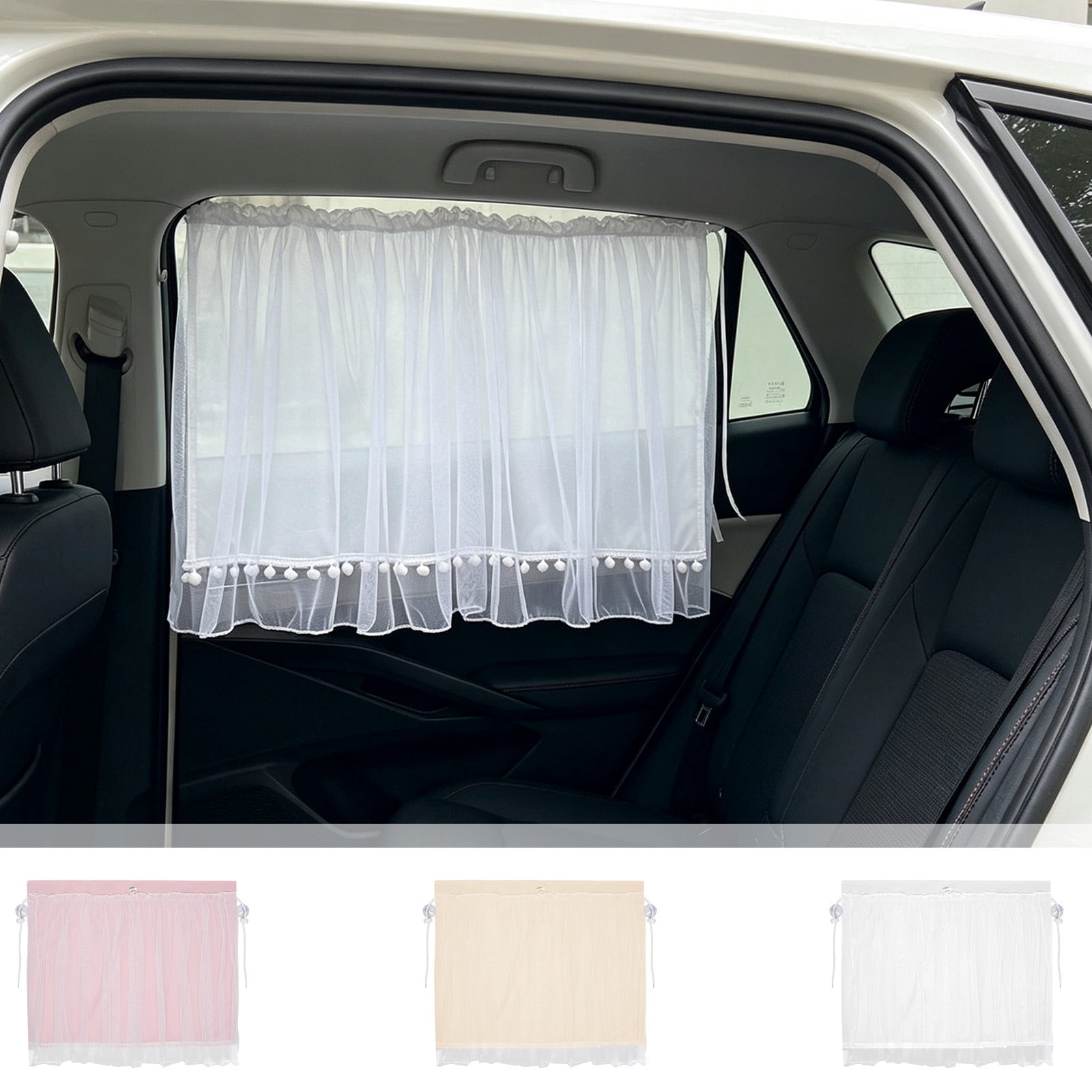 Car Sun Shade Curtain Polyester Fabric Suction Cup Mount,Heat ...