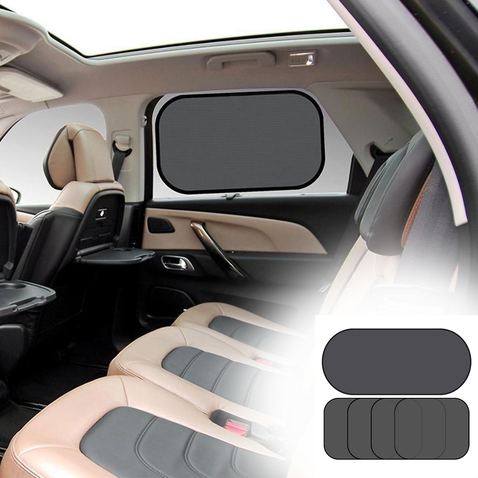 Car Sun Shade Curtain Set | Non-Perforated Nylon Sun Shield for Car ...