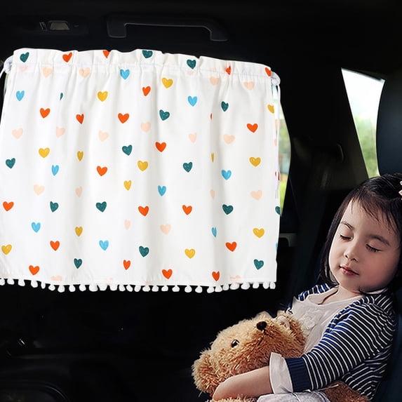 Car Sun Shade Curtain for Rear Side Window with Suction Cups, Cotton ...