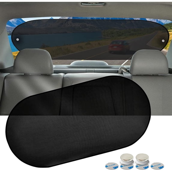 Car Sun Shade, Folding Automotive Rear Window Shade, Universal Mesh ...