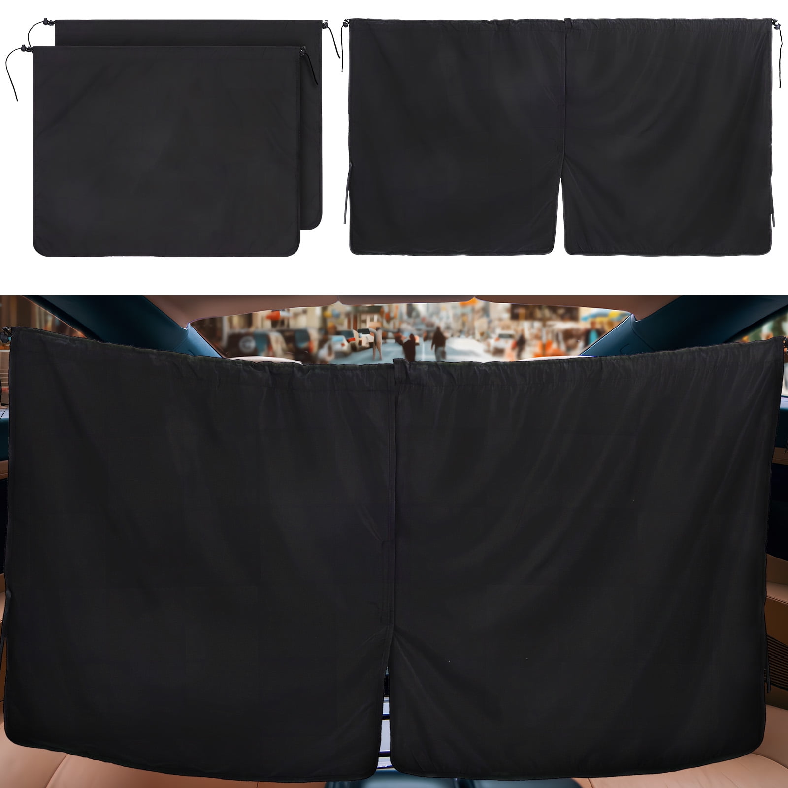 Black Car Divider Curtain for Car Use Sun Shade Made of Polyester ...