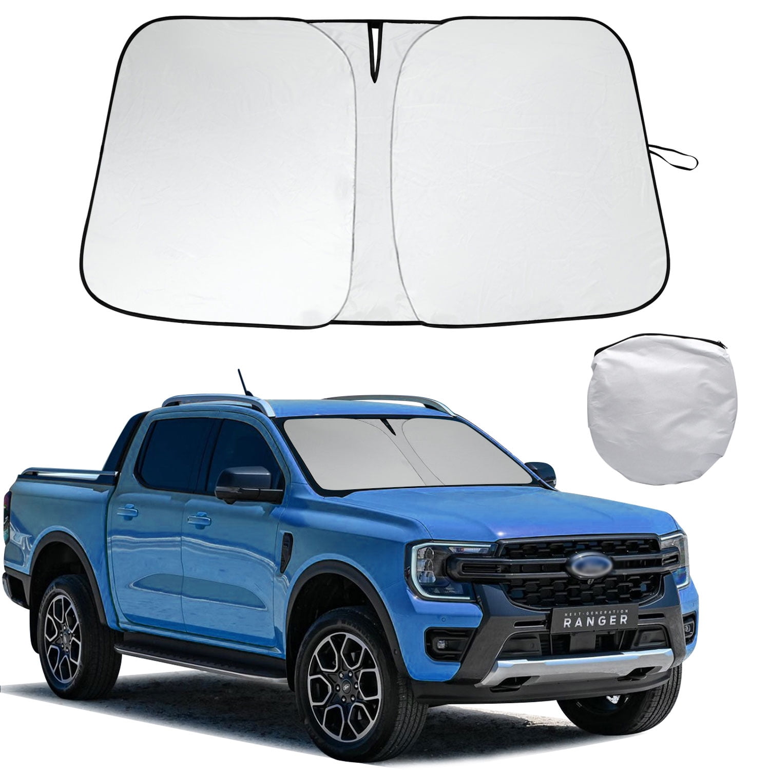Car Sun Shade Windshield Visor Foldable UV-Block Cover Custom For Ford ...