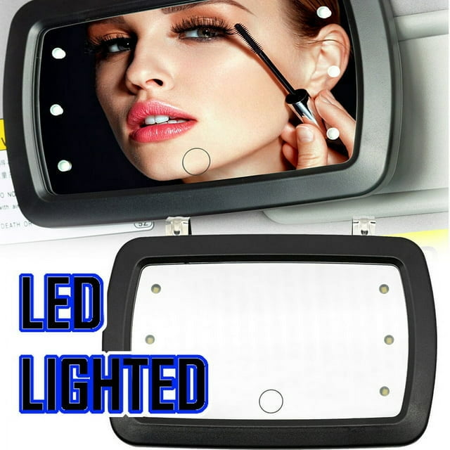 Car Sun Visor Mirror Interior Makeup Shade Vanity Mirror Portable 6 LED ...