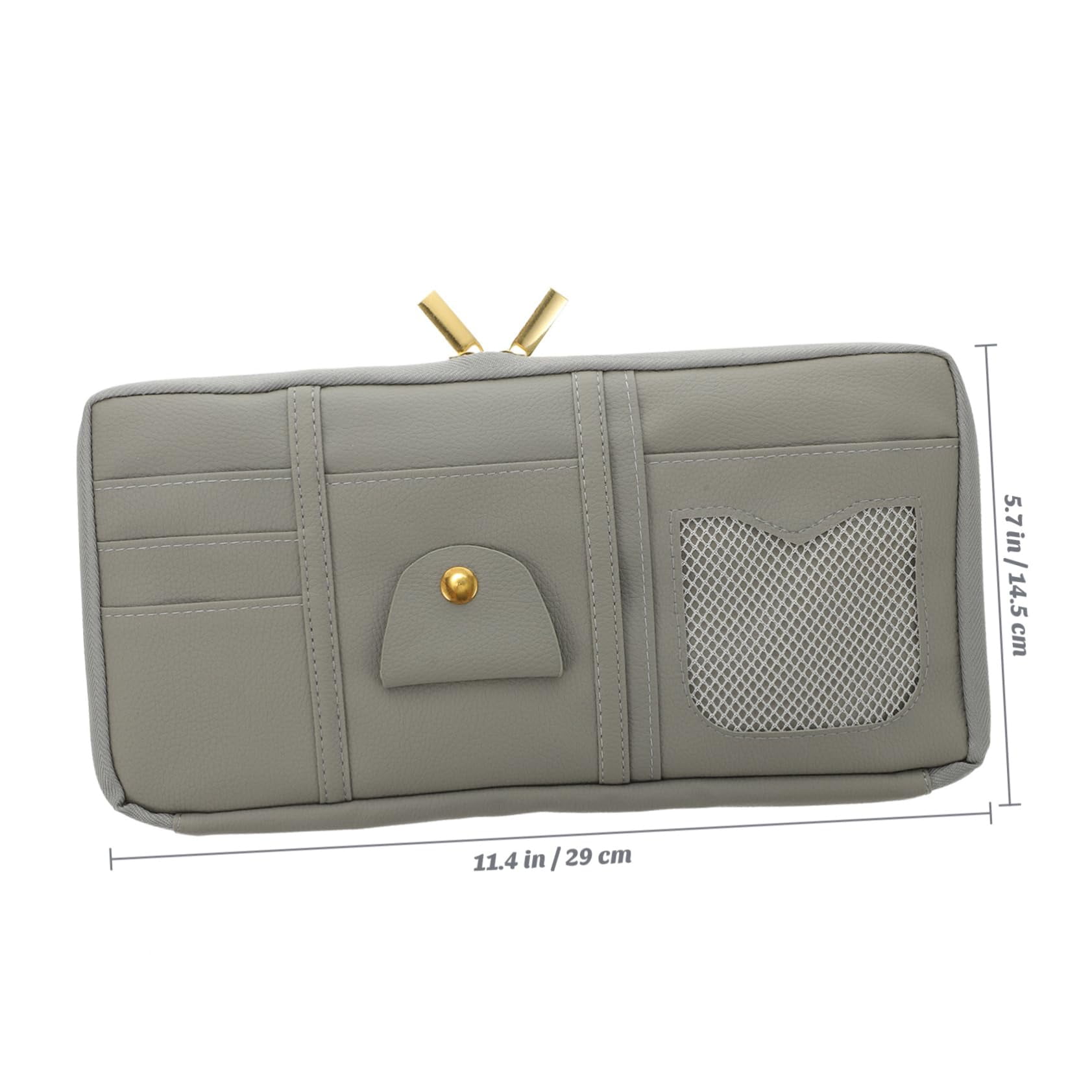 Car Sun Visor Organizer with Double Zippers, Elastic Bands & Glasses ...