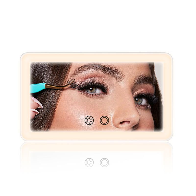 Car Sun Visor Vanity Mirror with 3-Color Touch Screen LED Light ...