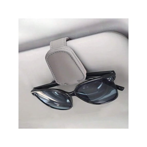 Car Sunglasses Holder, Magnetic Leather Eyeglass Clip for Car Sun Visor ...