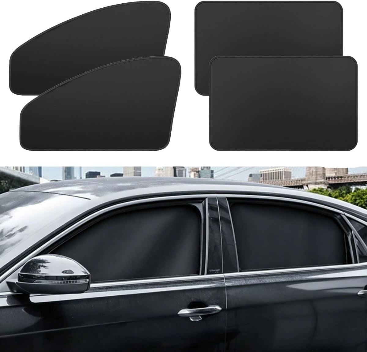 Car Sunshade, Car Privacy Window Shade, 100% Block Light for ...