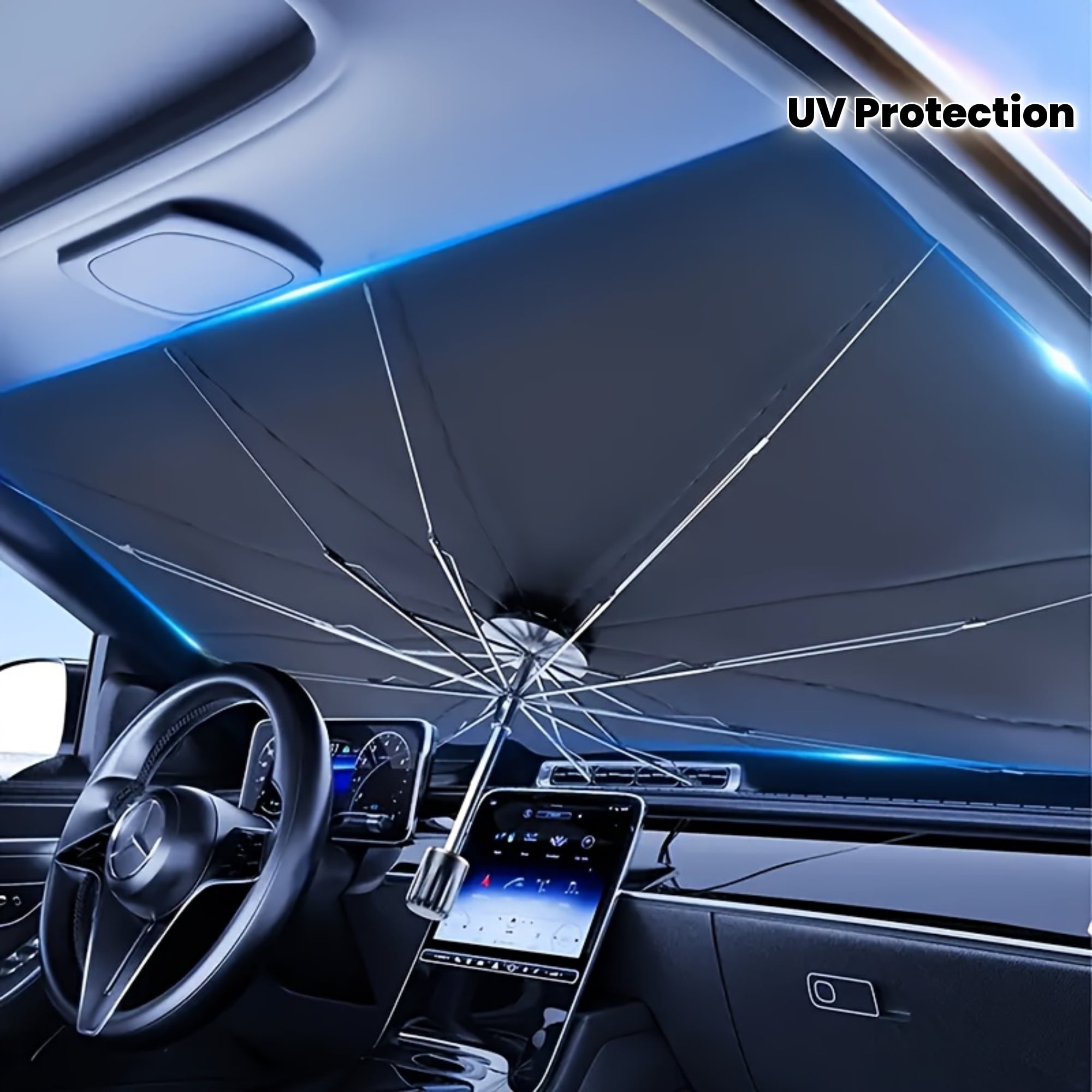 Car Sunshade Curtain for Front Windshield - UV Protection, Glare ...