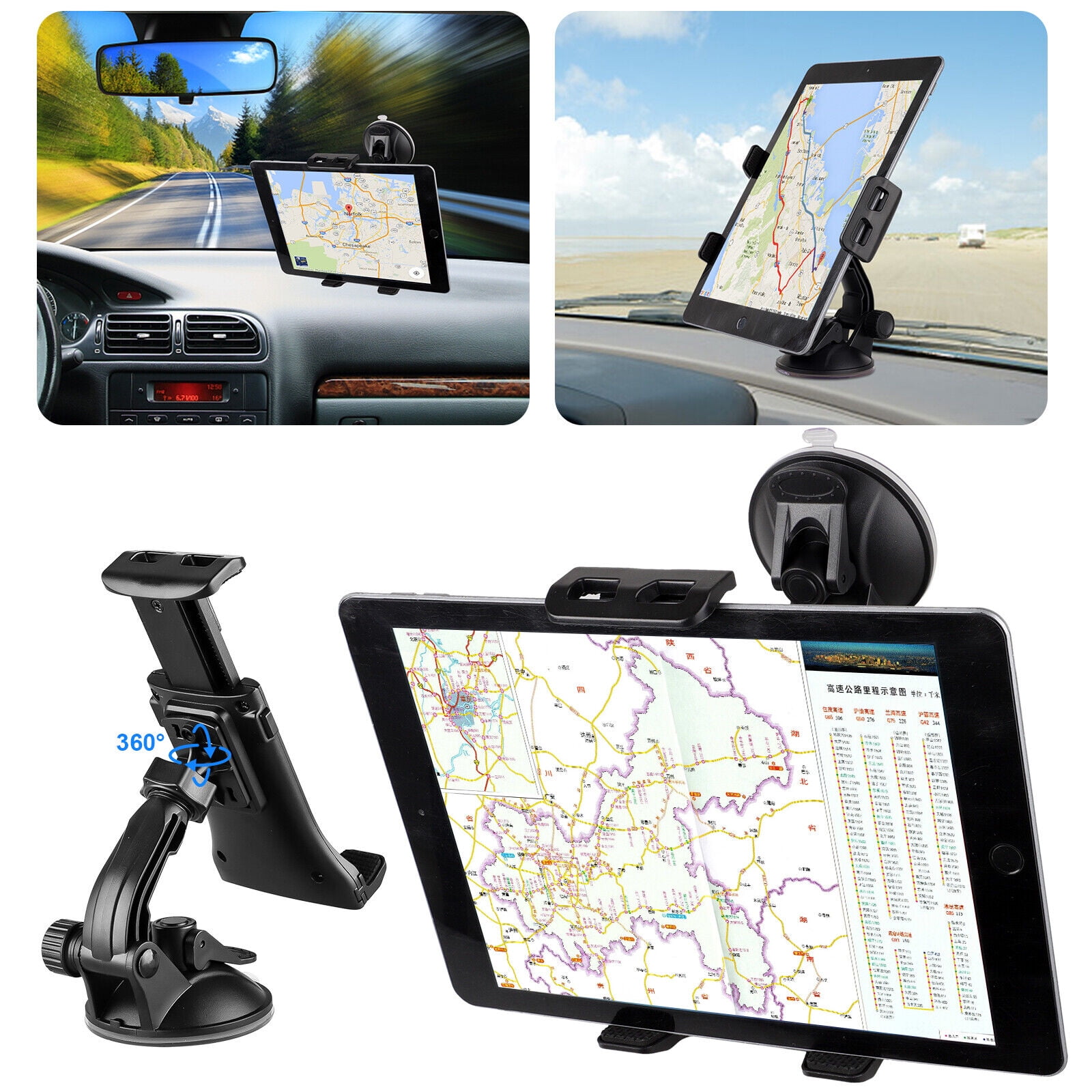 Car Tablet Mount Holder Windshield Dashboard for Universal Phone Tablet ...