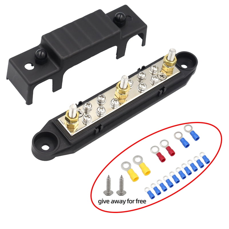 Car Terminal Block Negative Bus Bar 150A 48V Terminal Block 12V Power Distribution Block M6 ...
