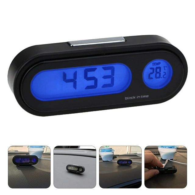 Car Thermometer Vehicle Mounted Clock Dash Clocks Number LED with ...