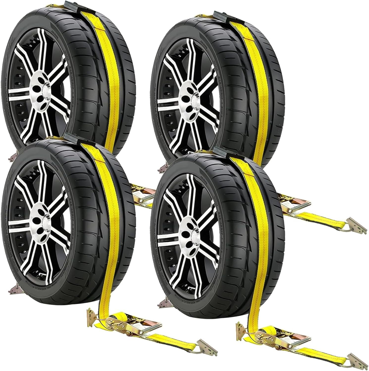 Car Tie Down Straps for Trailers- Heavy Duty E Track Car Hauler Strap ...