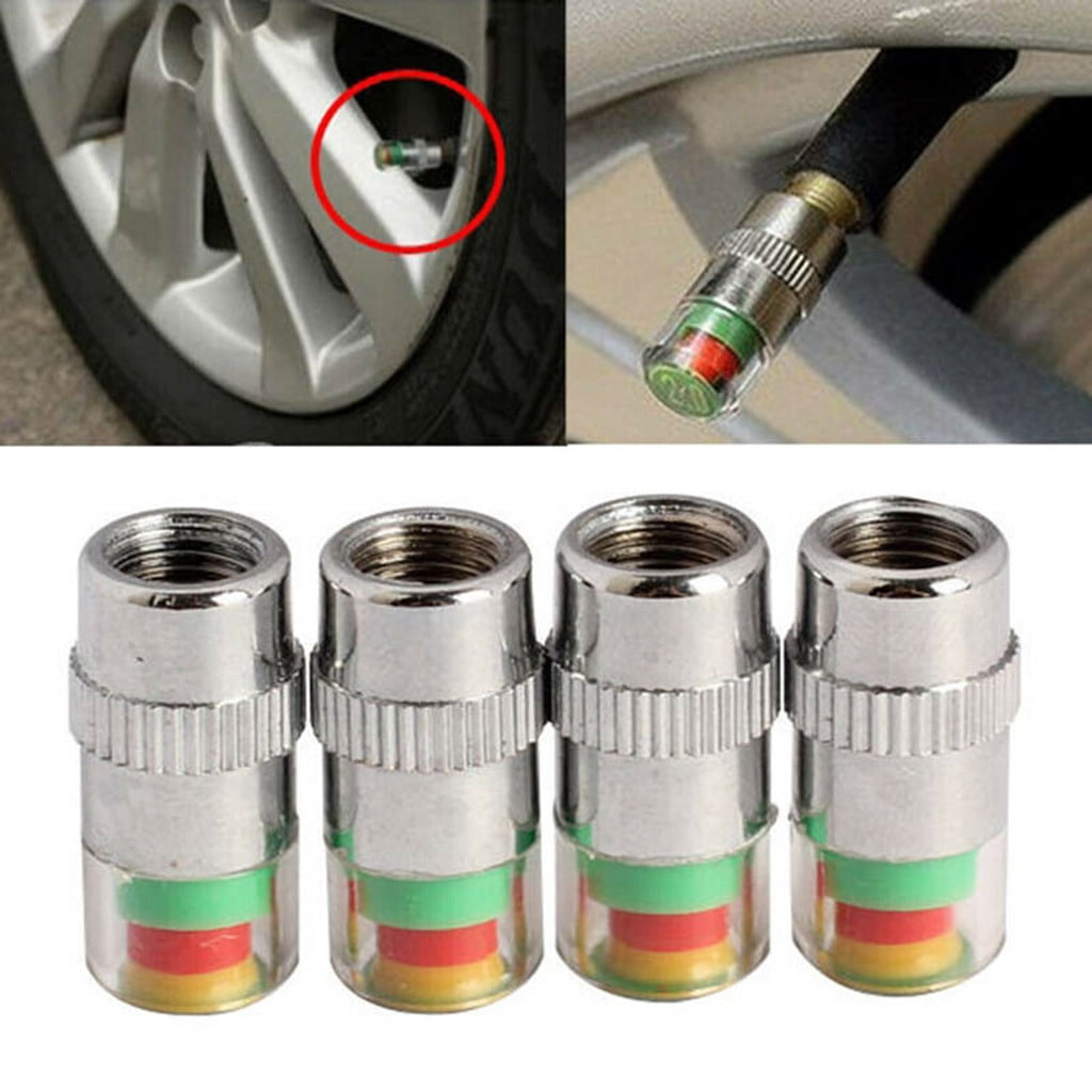 Car Tire Caps 4 Pack Pressure Indicator - Car Tire Pressure Monitor ...