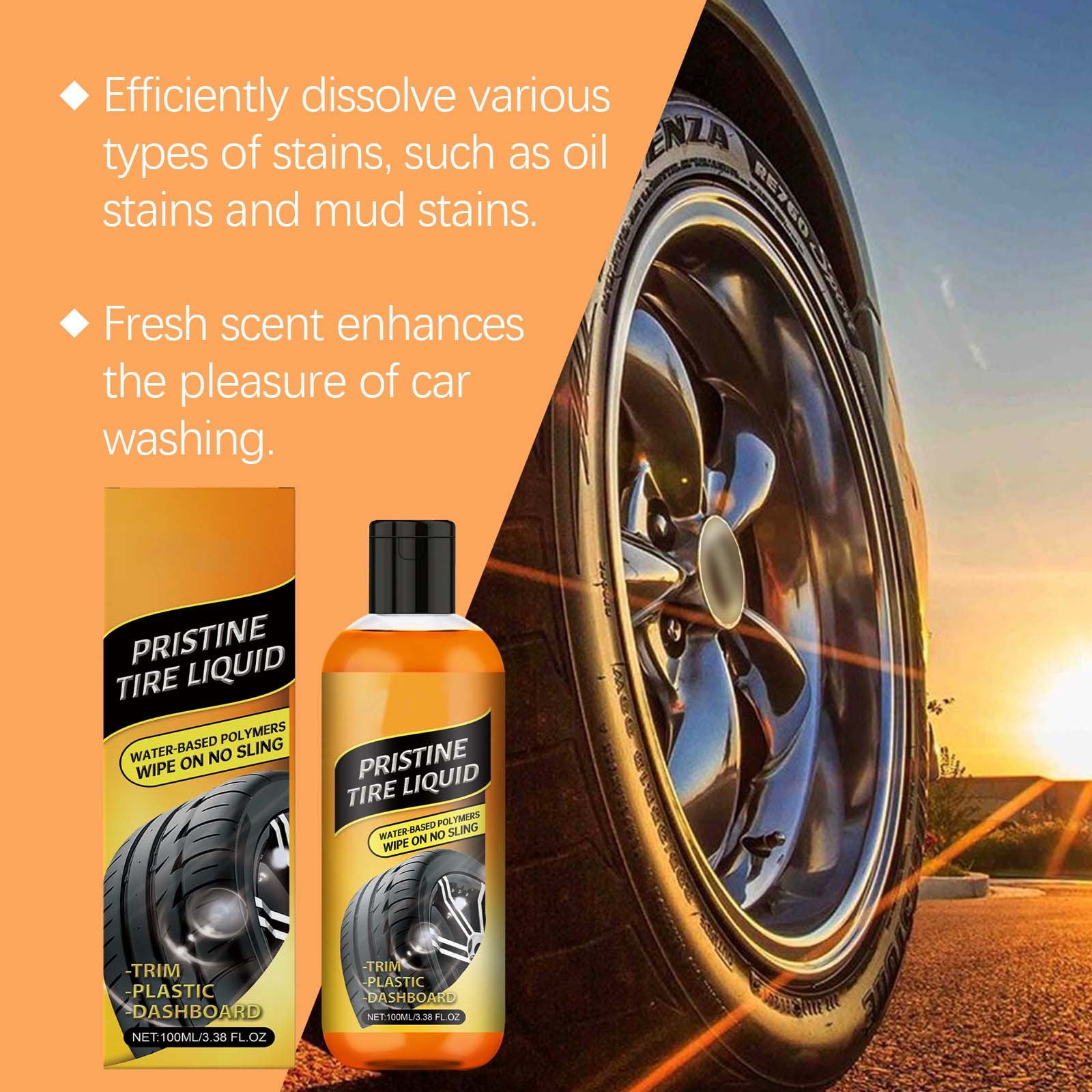 Car Tire Cleaner, Automotive Tire Wash, 100ml Concentrate, Heavy-Duty ...