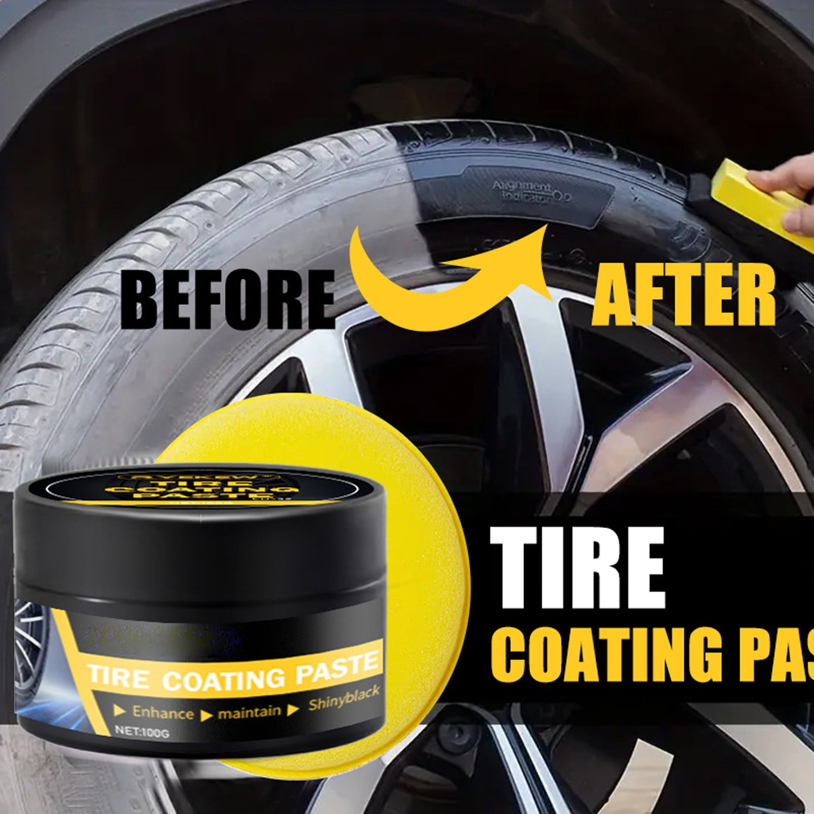 Car Tire Coating Paste, Tire Blackening Brightening Decontamination ...