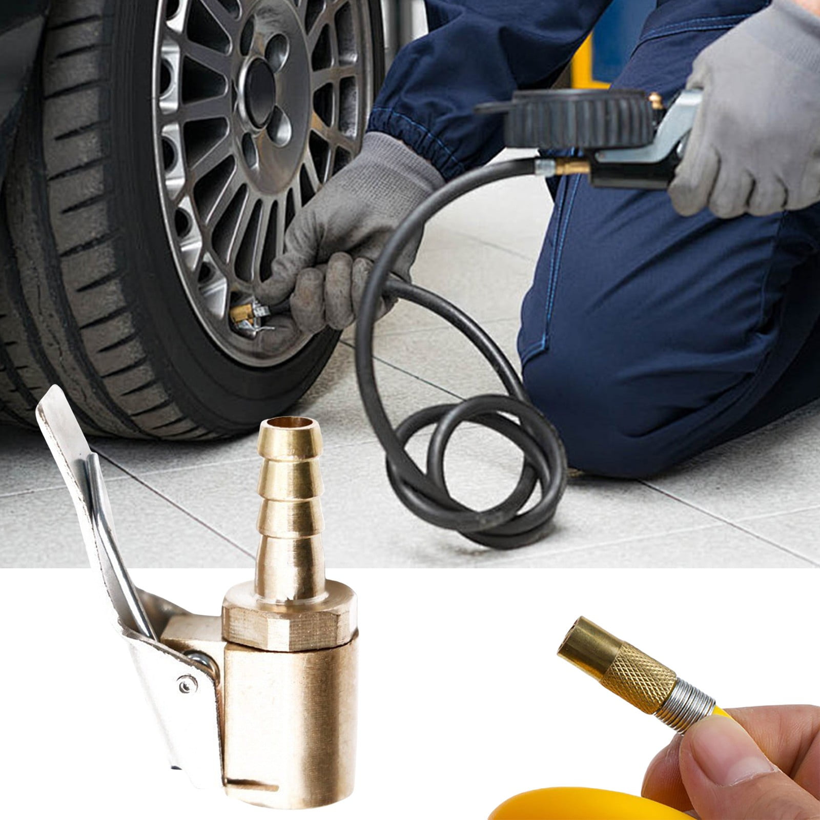 Car Tire Inflator Adapter | Copper Quick-Connect Nozzle | Pressure ...