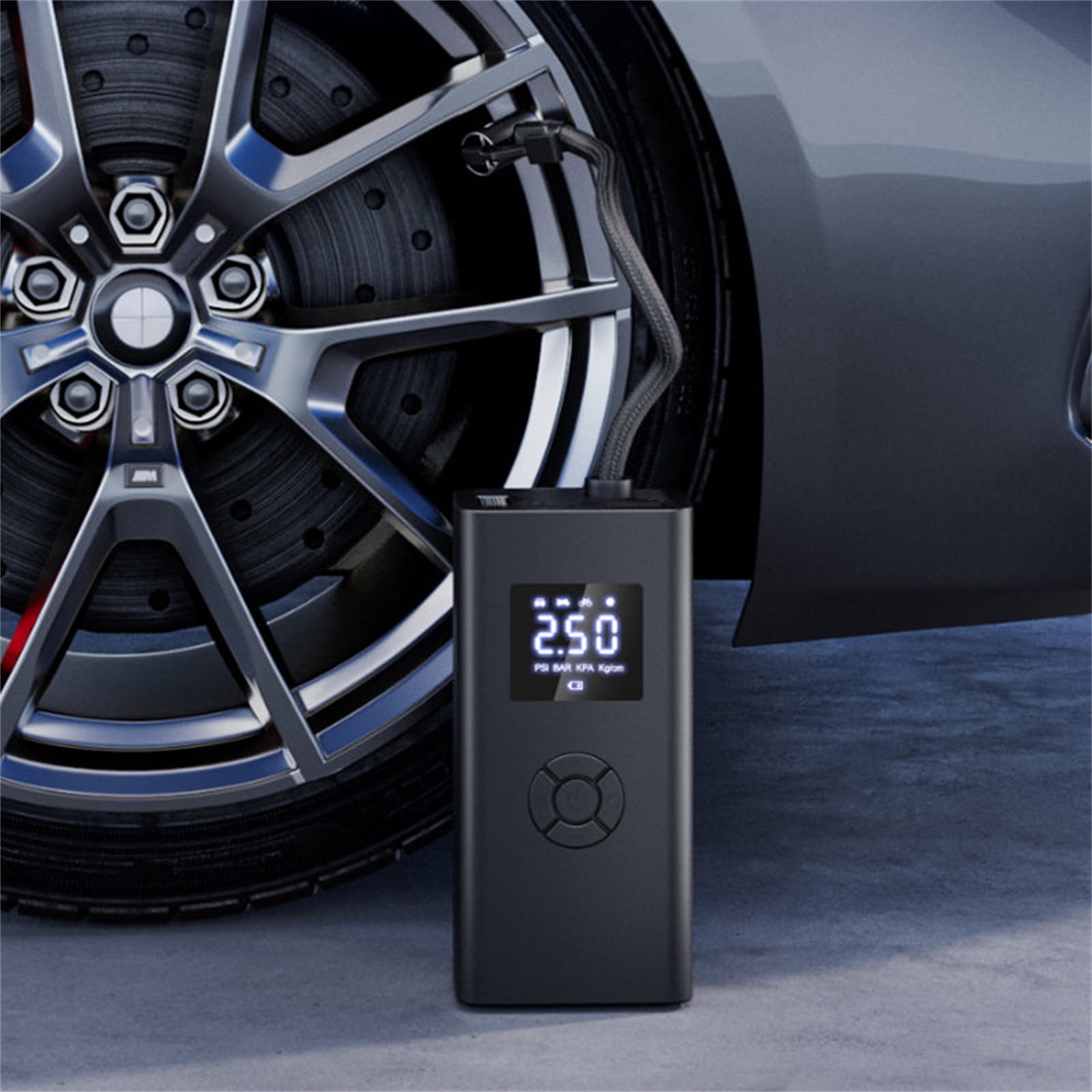 Car Tire Inflator, Portable Wireless Pump, LED Light, Quick Inflation ...
